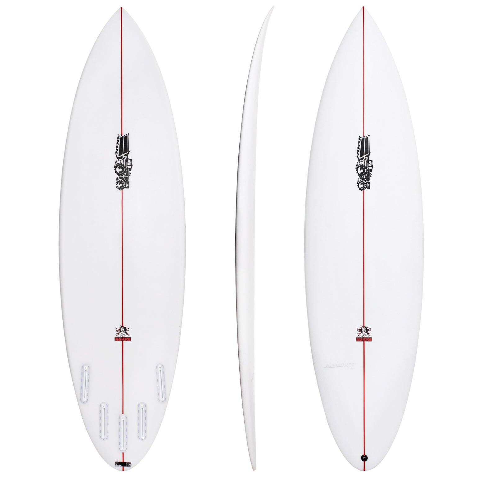 Big Horse 6'1" x 18 3/4" X 2 5/8" - 30.00L, Round, 5x FCS 2 Fin Boxes ...