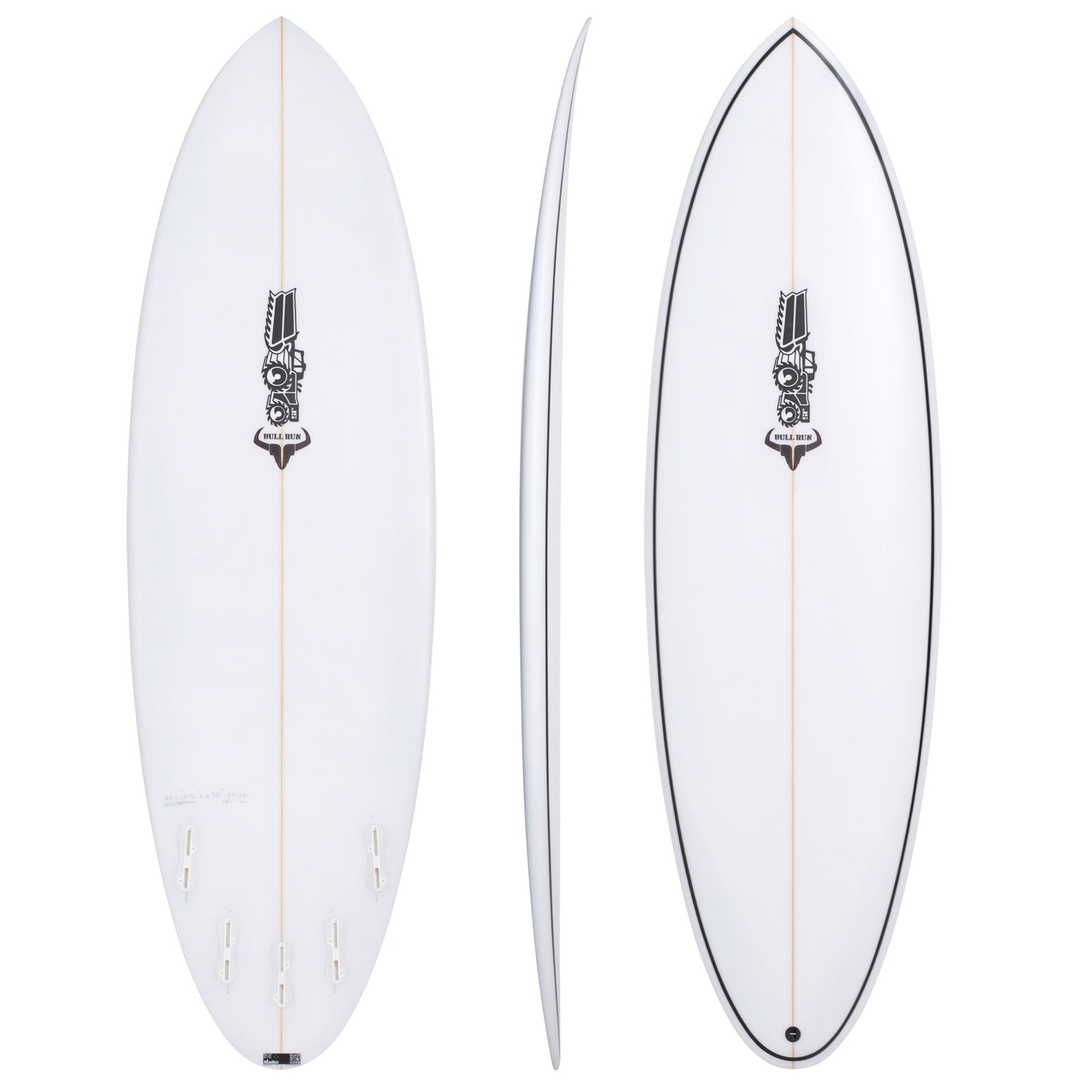 Bull Run 6'0" x 20" X 2 11/16" - 35.00L, Round, 5x FCS 2 Fin Boxes, PU ...